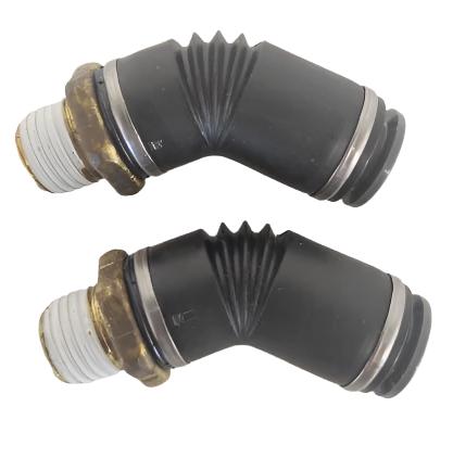 SMC 3/8 PTC x 1/4-18 Male NPT 45° Elbow - P/N SMC KV2K11 35S