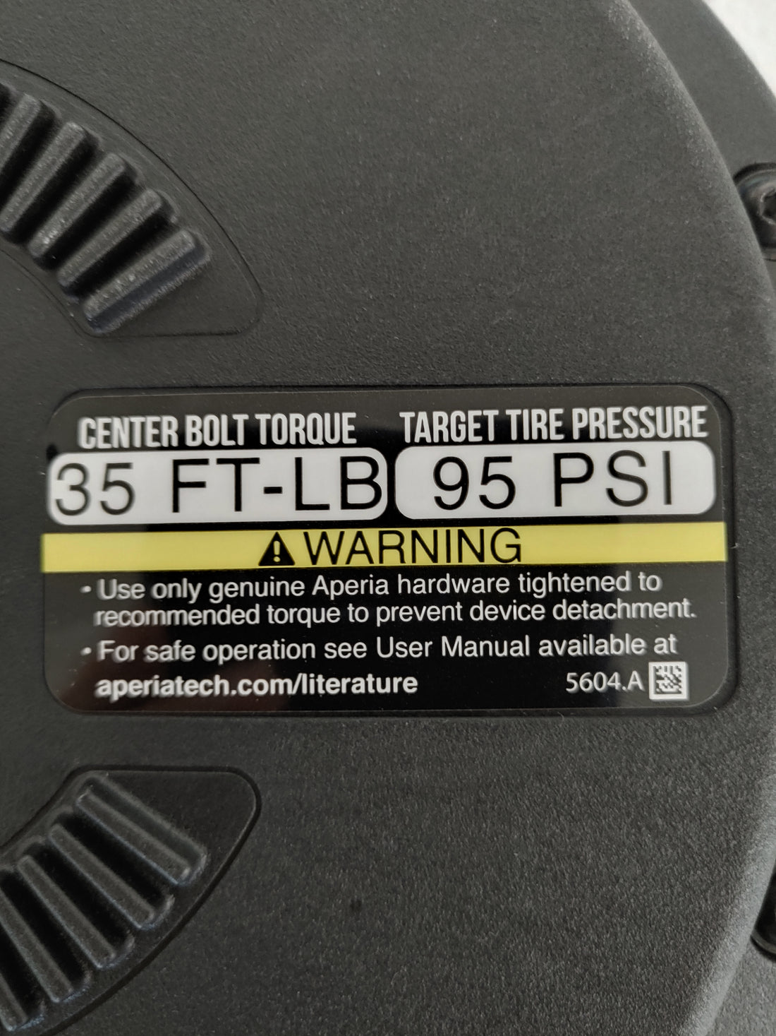 Aperia Halo 95 PSI TPMS Tire Inflator Monitoring System - P/N HA-4095H